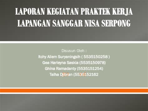 Contoh Ppt Laporan Pkl Mahasiswa