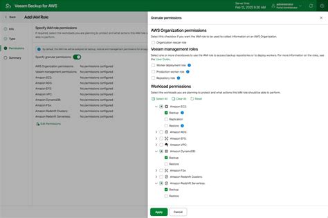 Step 4 Specify Iam Role Permissions Veeam Backup For Aws Guide