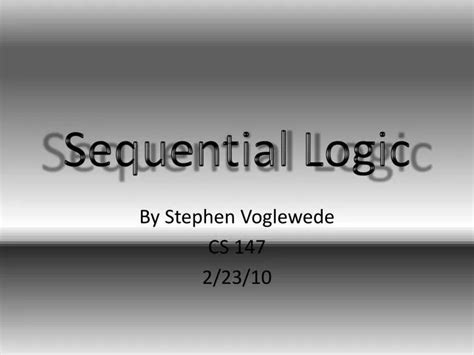 PPT Sequential Logic PowerPoint Presentation Free Download ID