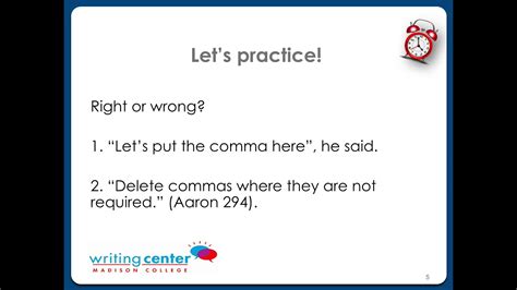 Quotation Marks And Comma