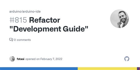 Refactor Development Guide · Issue 815 · Arduino Arduino Ide · Github