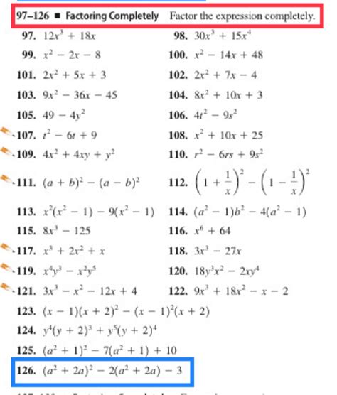 Solved 97 126factoring Completely Factor The Expression