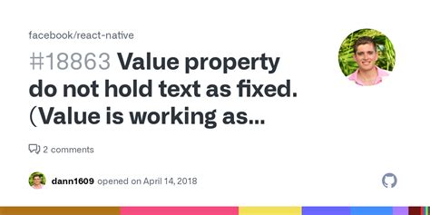 Value Property Do Not Hold Text As Fixed Value Is Working As Defaultvalue · Issue 18863