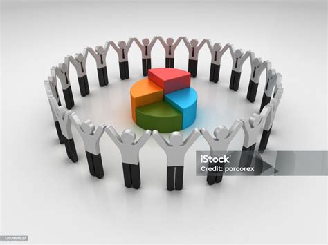 원형 차트와 픽토그램 팀워크 3d 렌더링 3차원 형태에 대한 스톡 사진 및 기타 이미지 3차원 형태 공동체 균형 Istock