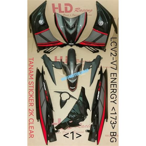 Hld Lc135 V2 V3 V4 V5 V6 V7 Lc 135 Bg Energy 173 Siap Tanam Sticker Full Body Cover Set Coverset