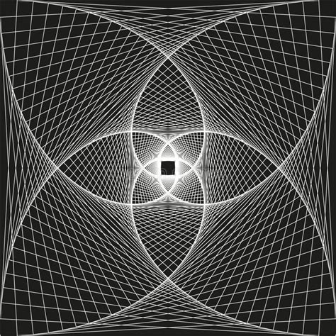 Wireframe Grid White Geometric Pattern Abstract Perspective Vector Illustration Stock