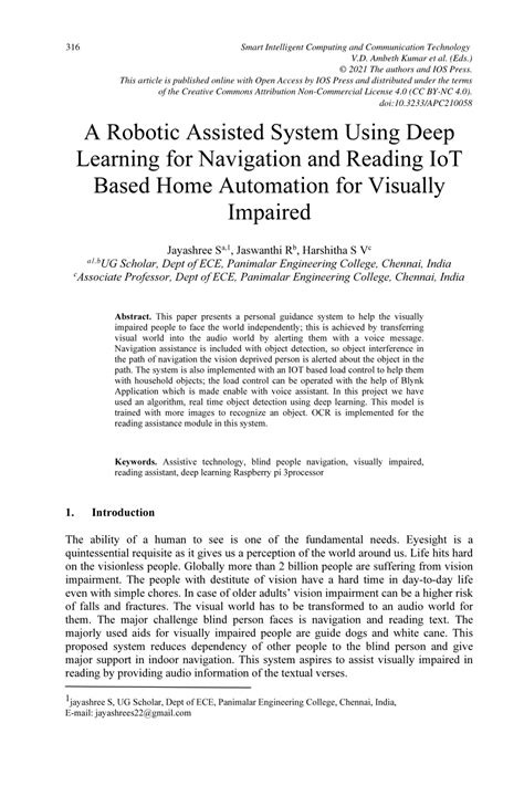 PDF A Robotic Assisted System Using Deep Learning For Navigation And Reading IoT Based Home