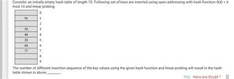 Algorithms Doubt Regarding Number Of Insertion Sequences In Hash Table