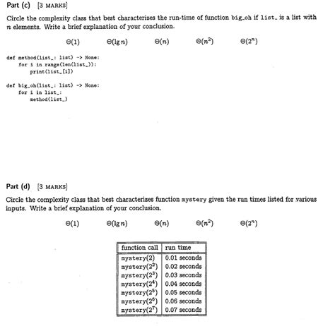 Solved Circle The Complexity Class That Best Characterizes