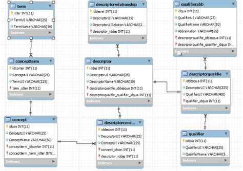 The Relationship Among Tables Extracted From MeSH Download Scientific Diagram