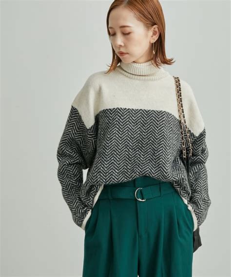 ヘリンボーンジャガードニットプルオーバー504937363 ロペピクニックrope Picnic D Fashion