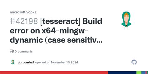 Tesseract Build Error On X64 Mingw Dynamic Case Sensitive Linking · Issue 42198 · Microsoft