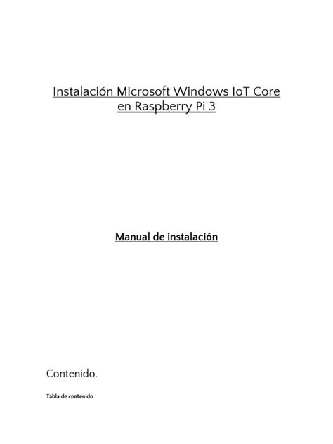 Instalación Microsoft Windows Iot Core En Raspberry Pi 3 Pdf Raspberry Pi Microsoft Windows