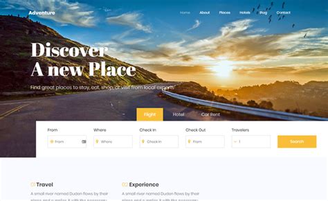 Bootstrap Travel Template Free Printable Templates