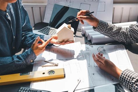 Premium Photo Image Man Architect Brainstorming Ideas To Design A House At The Office