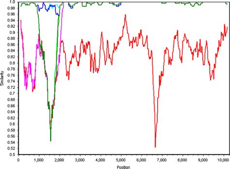 simplot analyses of the different genomes present in the swindon