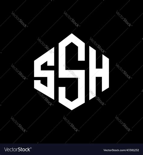 Ssh Letter Logo Design With Polygon Shape Vector Image