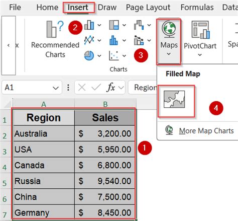 How To Map Data In Excel With Built In Map And Custom Shapes Excel Insider