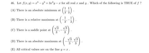 Solved Let F X Y X Y X Yx For All Real X And Y Chegg Com