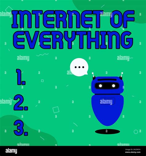 Writing Displaying Text Internet Of Everything Business Approach Network Of Things Interact And