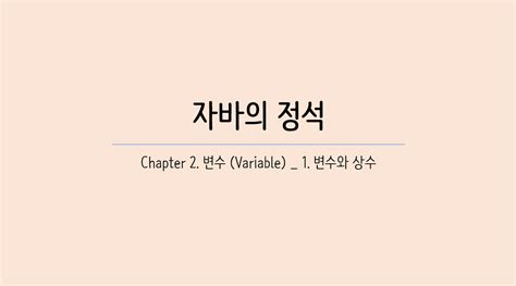 Chapter 2 변수 Variable1