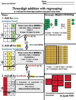 How To Add Two Three Digit Numbers With Regrouping Step By Step Lesson