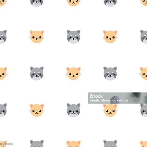 귀여운 고양이와 너구리와 원활한 패턴 디자인 웹 포장지 직물 벽지에 대한 벡터 그림 개체 그룹에 대한 스톡 벡터 아트 및 기타 이미지 Istock
