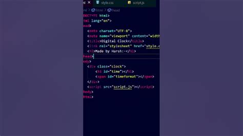 To Make Digital Clock Using Html Css And Javascript ️ College Coding Html Css Javascript