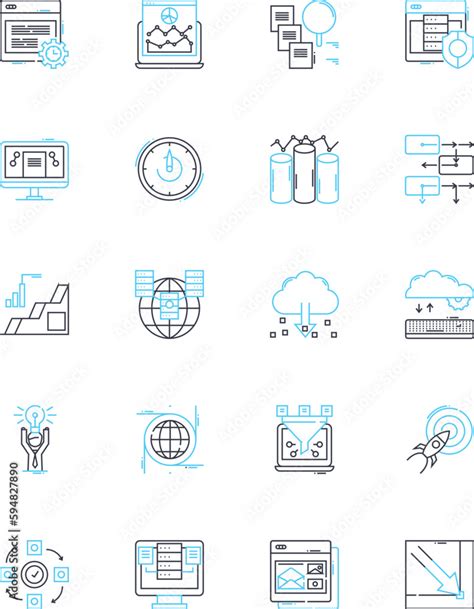 Data Visualization Linear Icons Set Graphs Charts Infographics Dashboards Maps Analytics