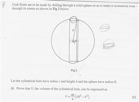 Calculus Working Out The Volume Of A Hole In A Sphere Mathematics