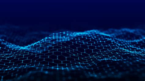 미래 지향적 인 육각형 파도 어두운 사이버 공간 점과 선이 있는 추상파 백그라운드에서 흰색 움직이는 파티클 3d 렌더링 0명에 대한 스톡 사진 및 기타 이미지 Istock