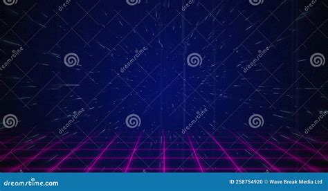 Image Of Digital Navy Space With Perspective And Lines Stock Illustration Illustration Of