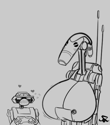 Rule 34 B1 Battle Droid Battle Droid Blush Blush Lines Breasts Heart