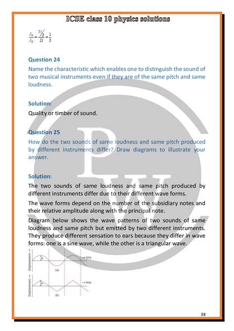 Solutions Of Chapter 7 Sound Of Icse Class 10 Physics Pw