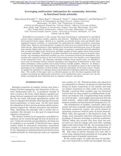 Pdf Leveraging Multivariate Information For Community Detection In