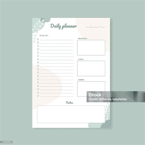 일일 플래너 템플릿 벡터 빈 흰색 노트북 페이지 A4 빈 흰색 노트북 페이지 A4 꽃무늬 배경 벡터 일러스트레이션 디자인 0명에 대한 스톡 벡터 아트 및 기타 이미지