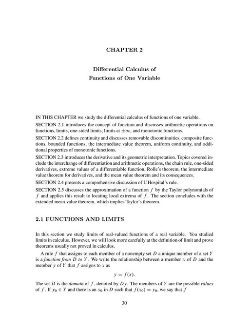 Chapter 2 Differential Calculus Of Functions Of One Variable 2 1