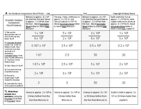 Epr 19 Scientific Notation Solve Compare Comparison Ratios Word Problems