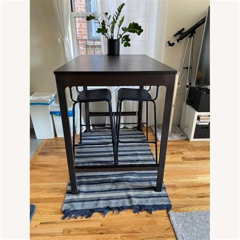 Ikea Dark Brown Solid Wood Coffee Table Aptdeco