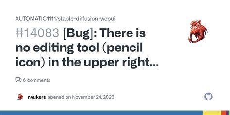 Bug There Is No Editing Tool Pencil Icon In The Upper Right Corner
