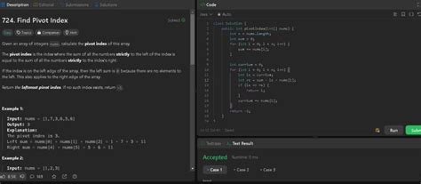 Leetcodechallenge Java Pivotindex Dailycoding Problemsolving Codinginterview Md Wasi Ahmad