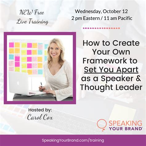 Register For Free Training How To Create Your Own Framework To Set You Apart As A Speaker
