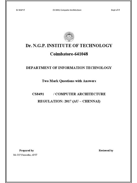 Two Marks Material Computer Architecture Pdf Computer Data Storage Central Processing Unit