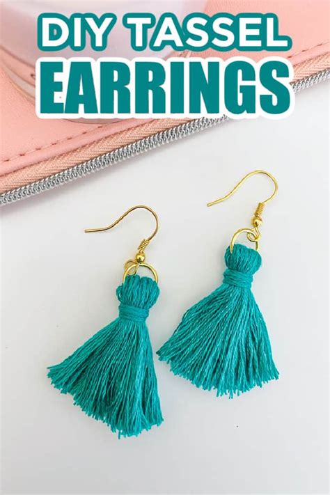 Diy Tassel Earrings Blue Tassel Earrings Made With Happy