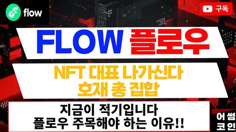 플로우 Flow Nft 대표 나가신다 호재 총 집합 지금이 적기입니다 플로우 주목해야 하는 이유 Youtube