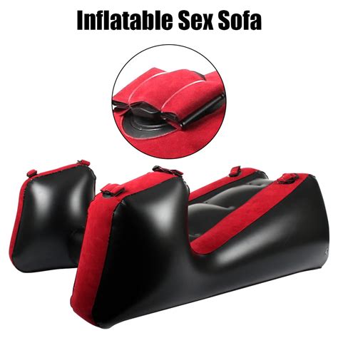 Sex Furniture Aid Inflatable With Straps Flocking PVC Adult Games Split Leg Sofa Mat Sex Tools
