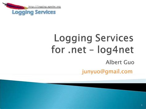 Logging Services For Net Log4net Ppt