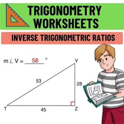 Trigonometry Worksheets Bundle Right Triangles Inverse Ratios And Side Measures
