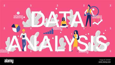 Data Analysis Word Concept Vector Illustration Cartoon Flat Tiny