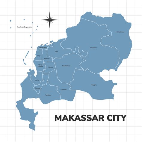 Makassar City Map Illustration Map Of Cities In Indonesia 36272025